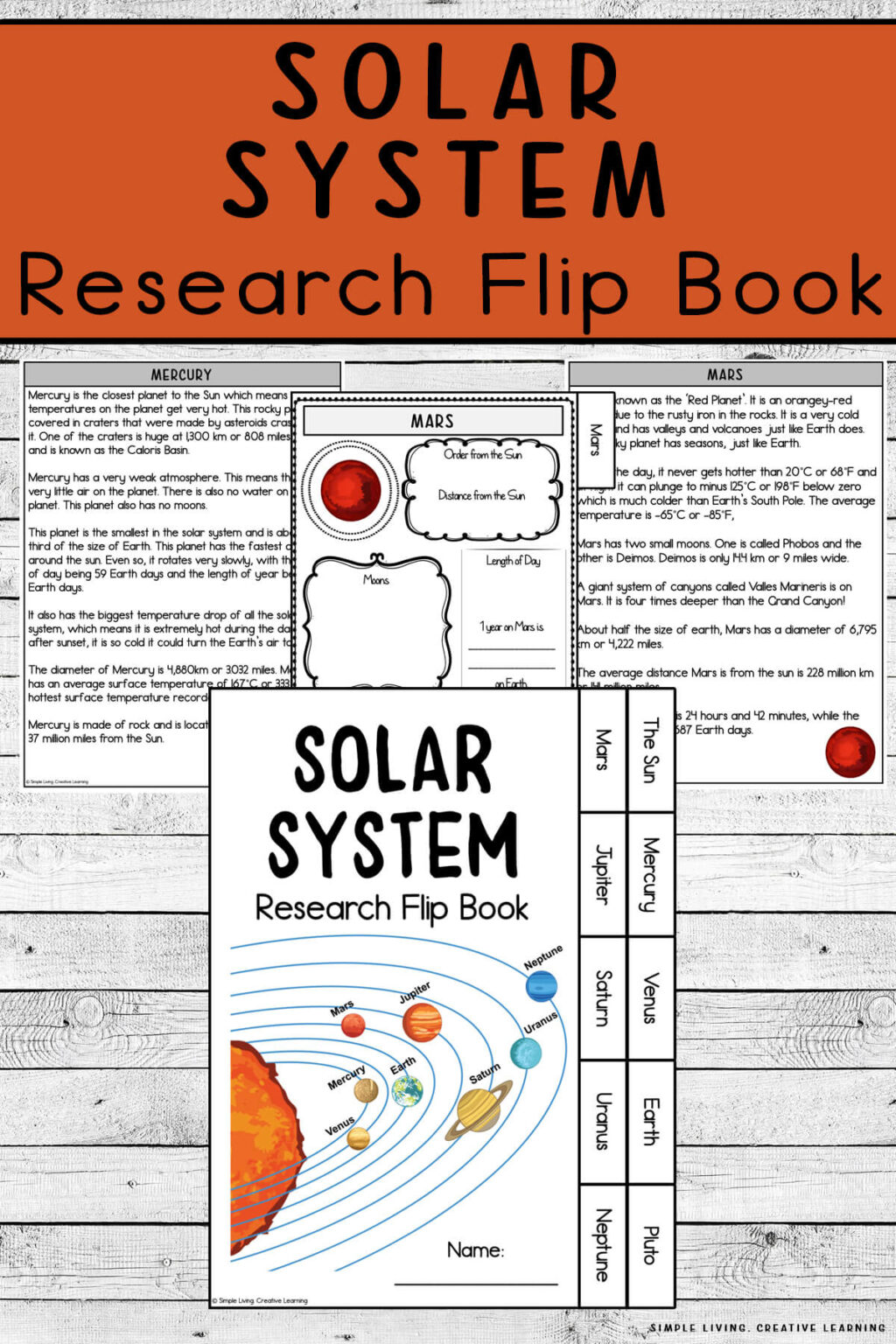Solar System Research Flip Book - Simple Living. Creative Learning