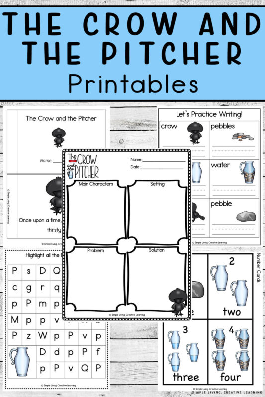 Aesop's Fables Printables: The Crow and the Pitcher Printables - Simple ...