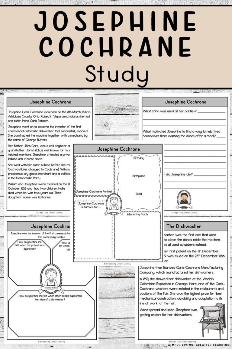 Josephine Cochrane Study - Simple Living. Creative Learning