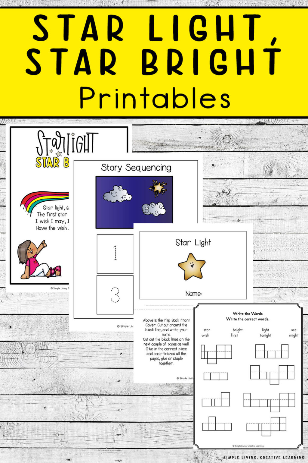 Star Light, Star Bright Printables - Simple Living. Creative Learning