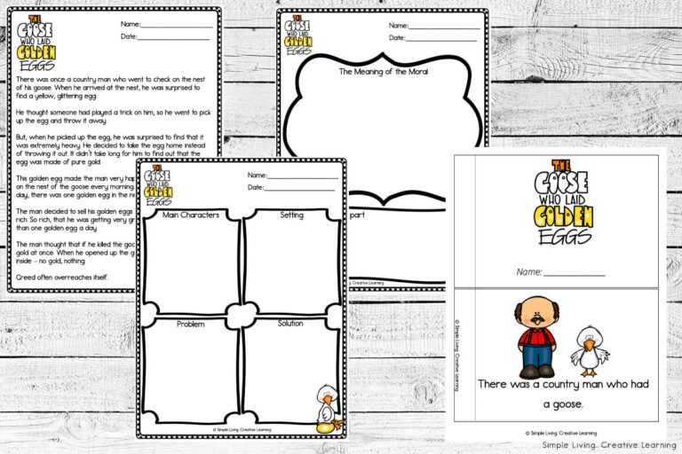 Aesop’s Fables Printables: The Goose Who Laid Golden Eggs Printables ...