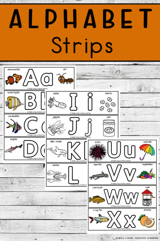 Printable Alphabet Strips - Simple Living. Creative Learning