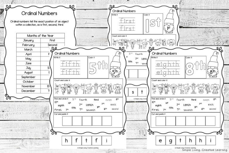 Ordinal Numbers Printables - Simple Living. Creative Learning