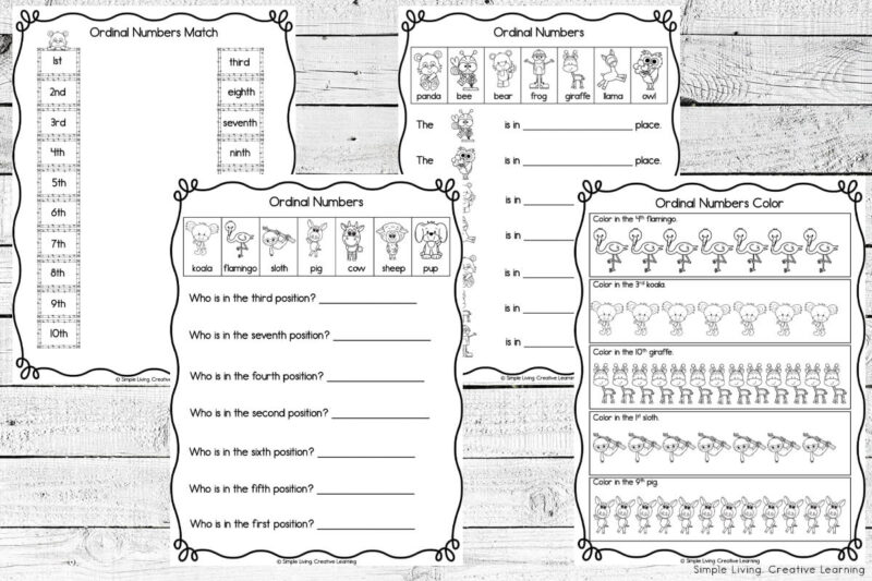 Ordinal Numbers Printables - Simple Living. Creative Learning
