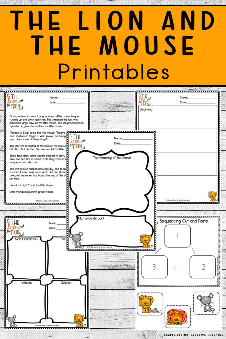 Aesop’s Fables Printables: The Lion and The Mouse - Simple Living ...