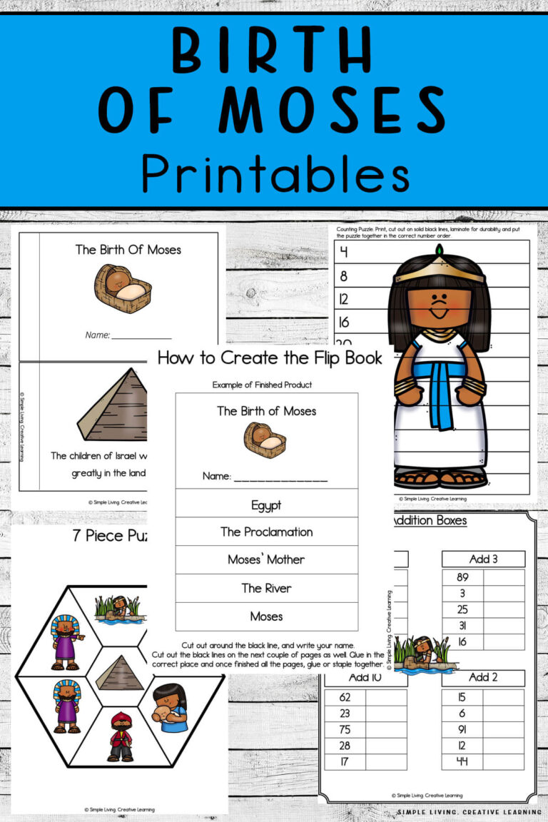 Birth of Moses Printables - Simple Living. Creative Learning