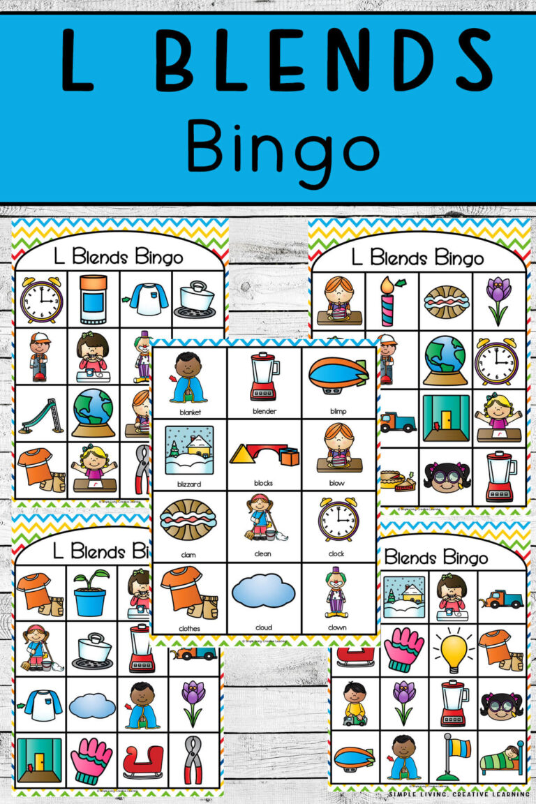 L Blends Bingo - Simple Living. Creative Learning