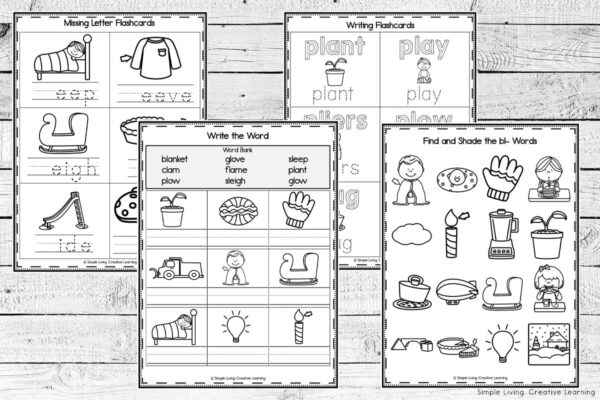L Blends Worksheets - Simple Living. Creative Learning