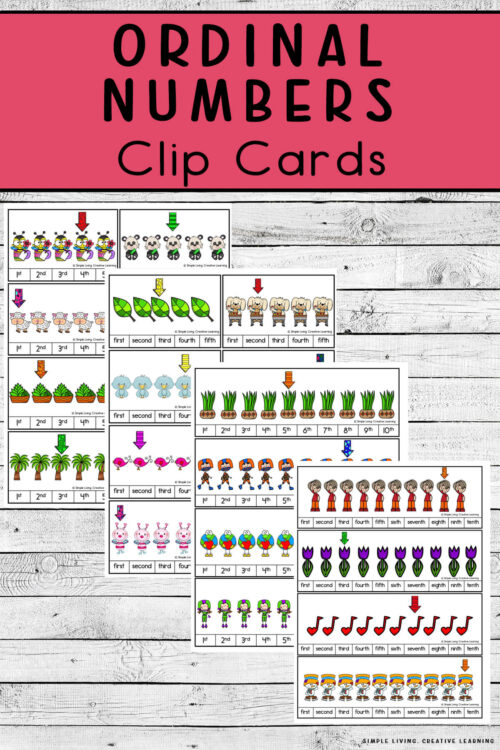 Ordinal Numbers Clip Cards - Simple Living. Creative Learning