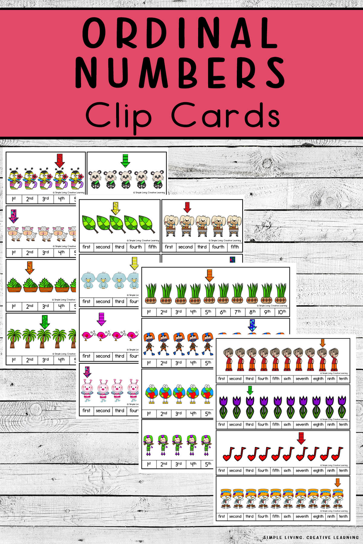 Ordinal Numbers Clip Cards Simple Living Creative Learning
