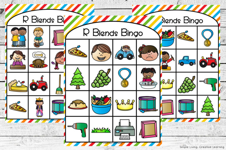R Blends Bingo - Simple Living. Creative Learning