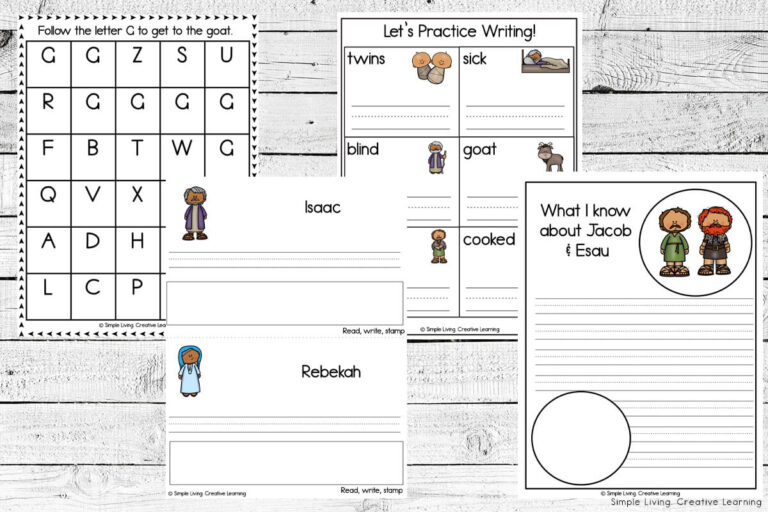Jacob and Esau Printables - Simple Living. Creative Learning