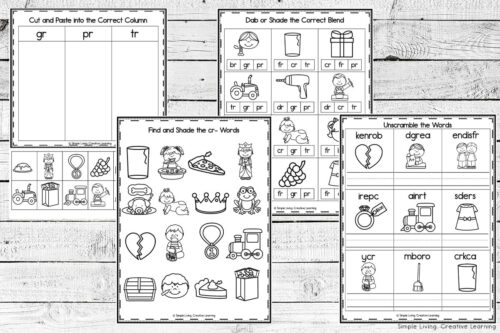 R Blends Worksheets - Simple Living. Creative Learning