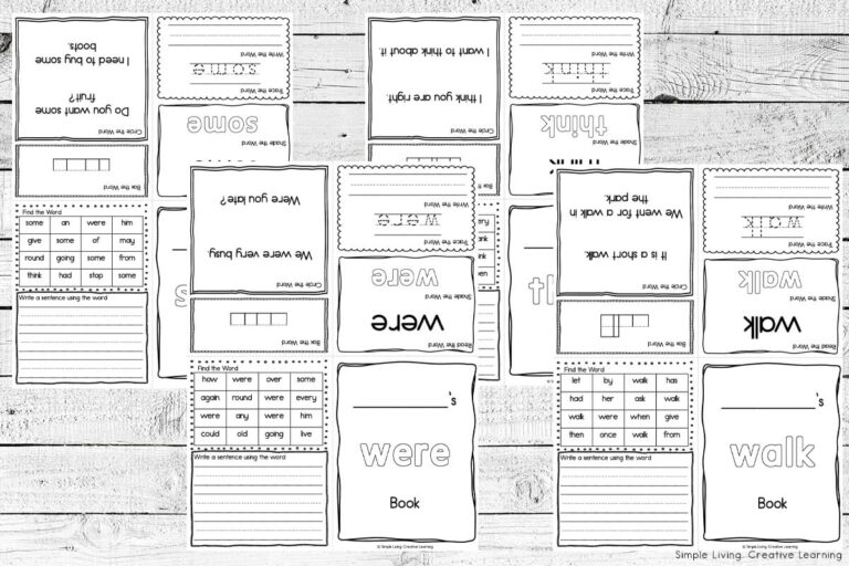 First Grade Sight Words Books - Simple Living. Creative Learning