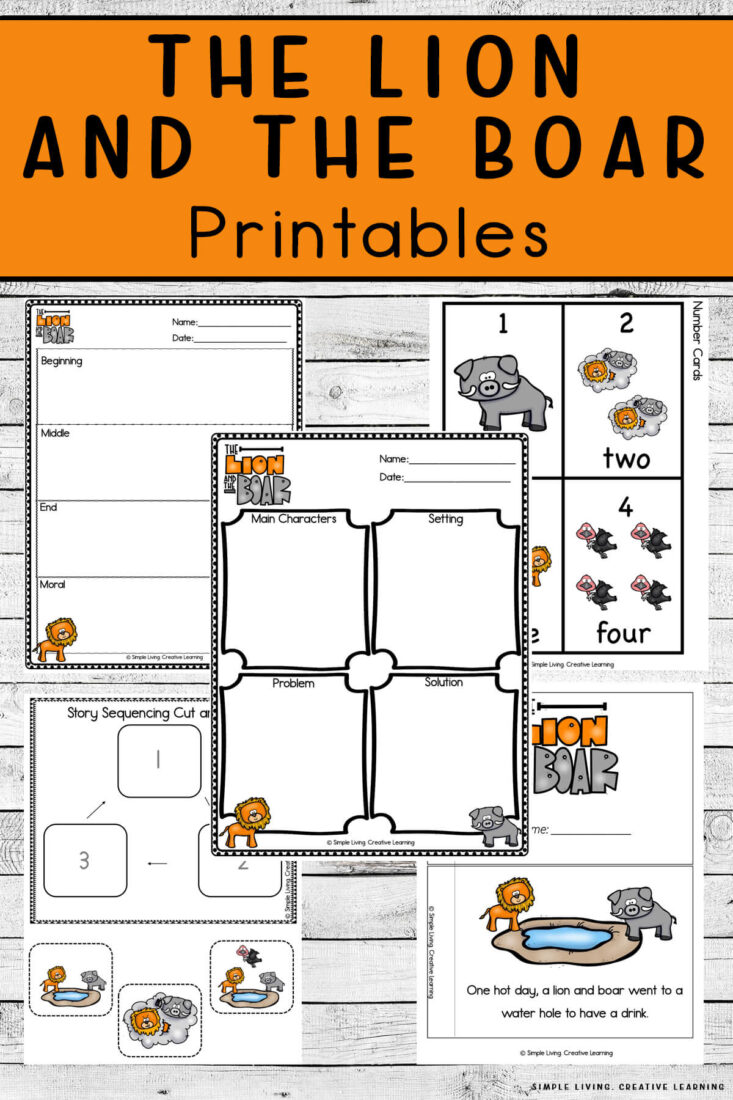 Aesop's Fables: The Lion and the Boar Printables - Simple Living ...
