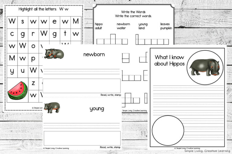 Hippo Life Cycle Printables - Simple Living. Creative Learning