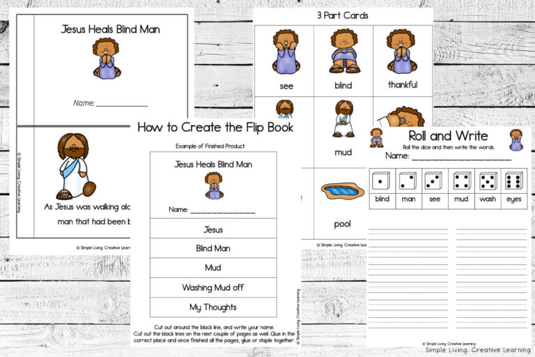 Jesus Heals Blind Man Printables - Simple Living. Creative Learning