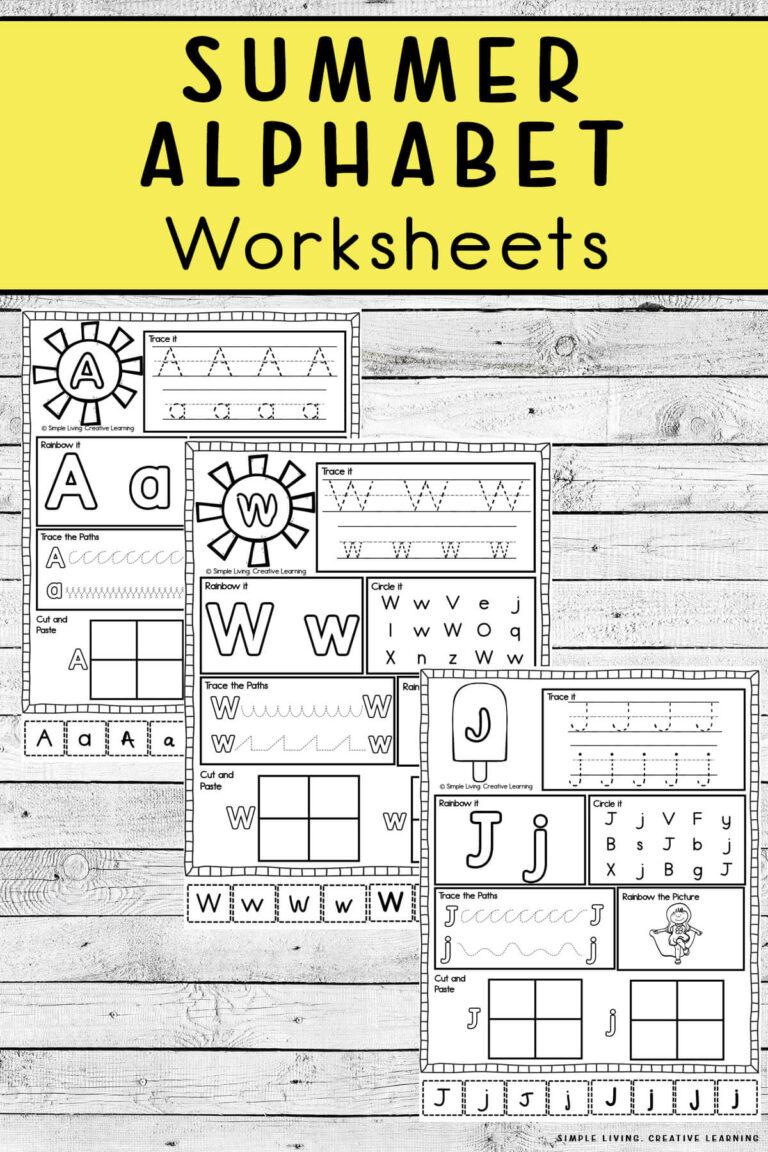 Summer Alphabet Worksheets - Simple Living. Creative Learning