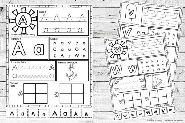 Summer Alphabet Worksheets - Simple Living. Creative Learning