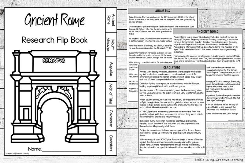 Ancient Rome Flip Book - Simple Living. Creative Learning