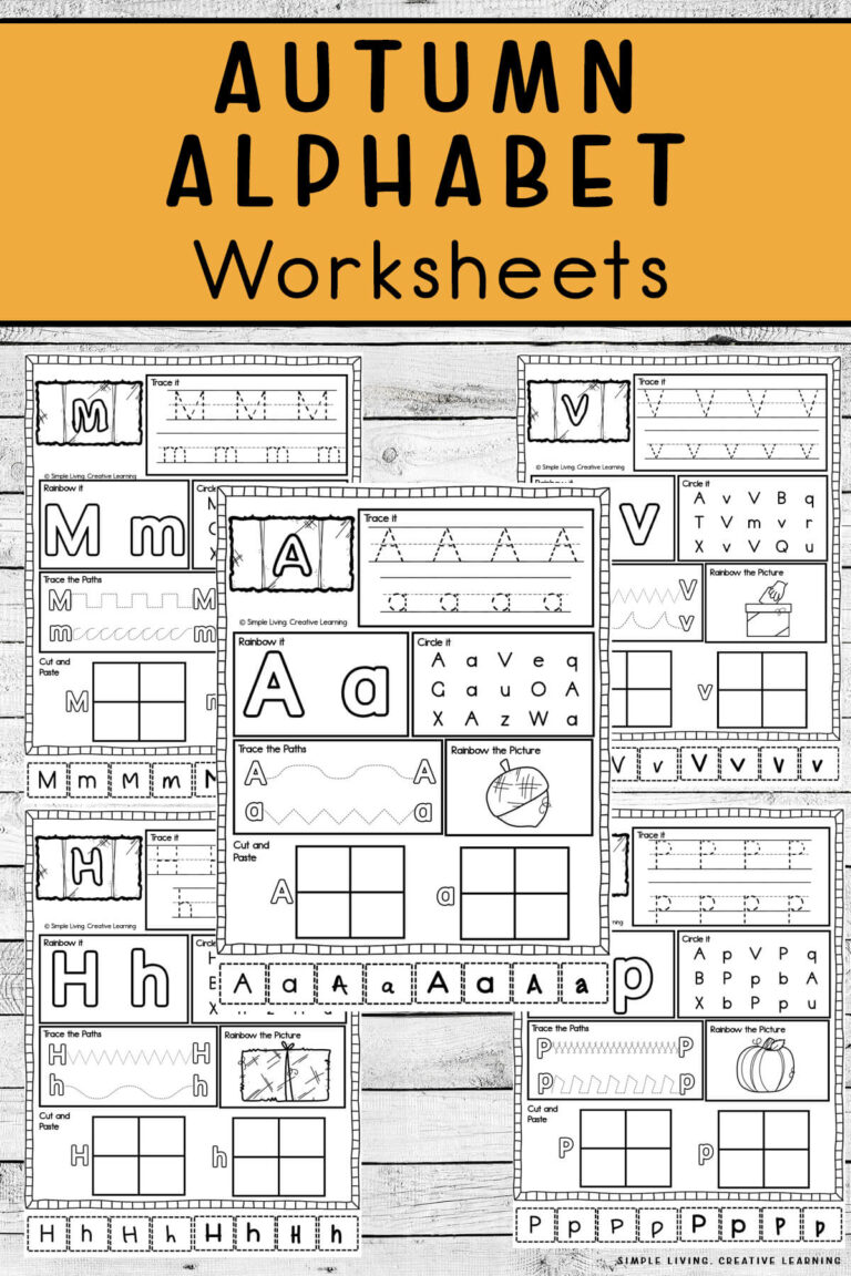 Autumn Alphabet Worksheets - Simple Living. Creative Learning
