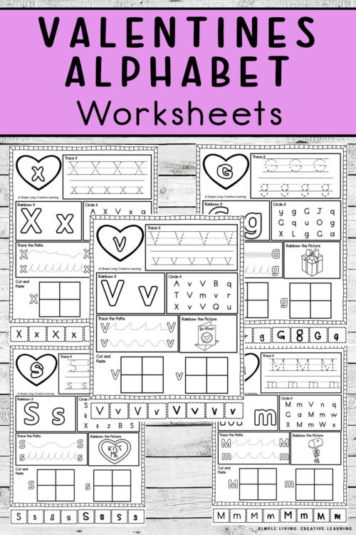 Valentines Alphabet Worksheets - Simple Living. Creative Learning