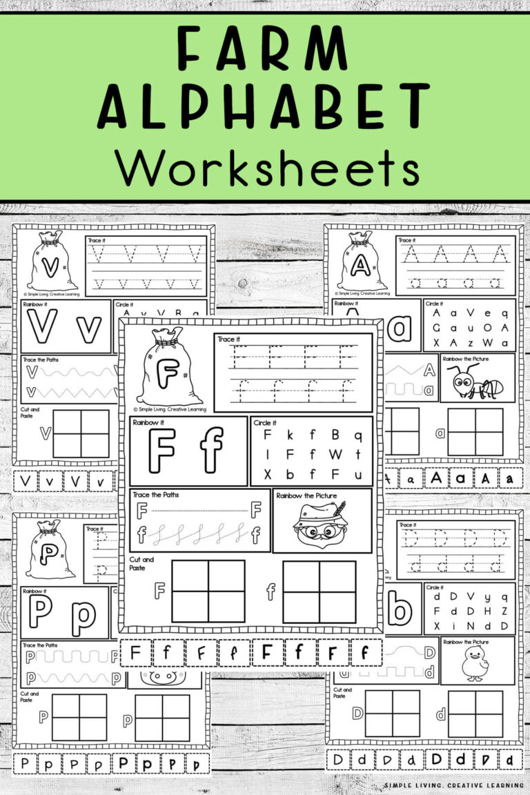 Farm Alphabet Worksheets - Simple Living. Creative Learning