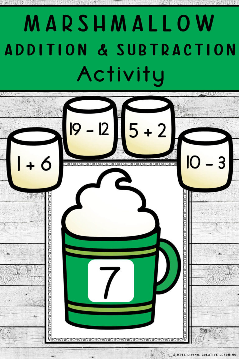 Marshmallow Addition and Subtraction Activity - Simple Living. Creative ...