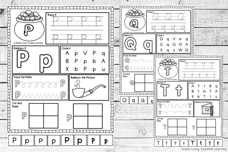 St. Patrick's Day Alphabet Worksheets - Simple Living. Creative Learning