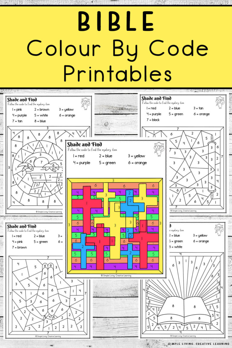 Bible Colour By Code Worksheets - Simple Living. Creative Learning