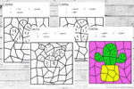 Cactus Colour By Code Worksheets - Simple Living. Creative Learning