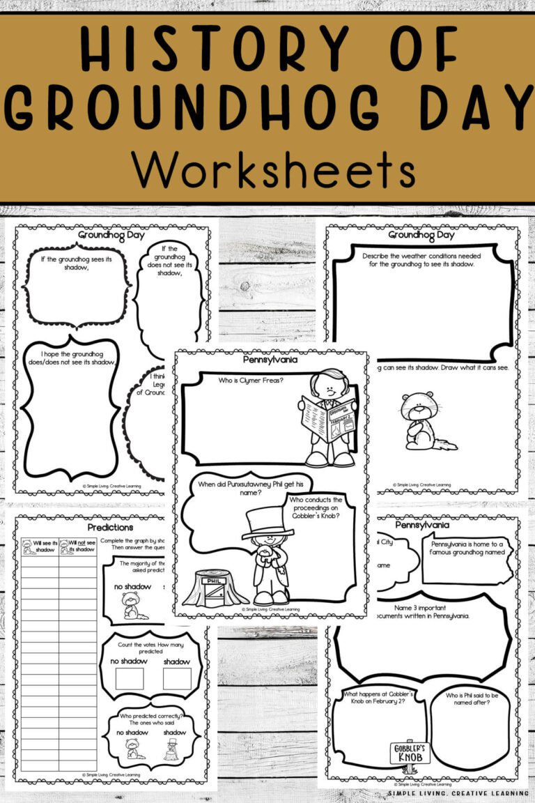 History of Groundhog Day Worksheets - Simple Living. Creative Learning