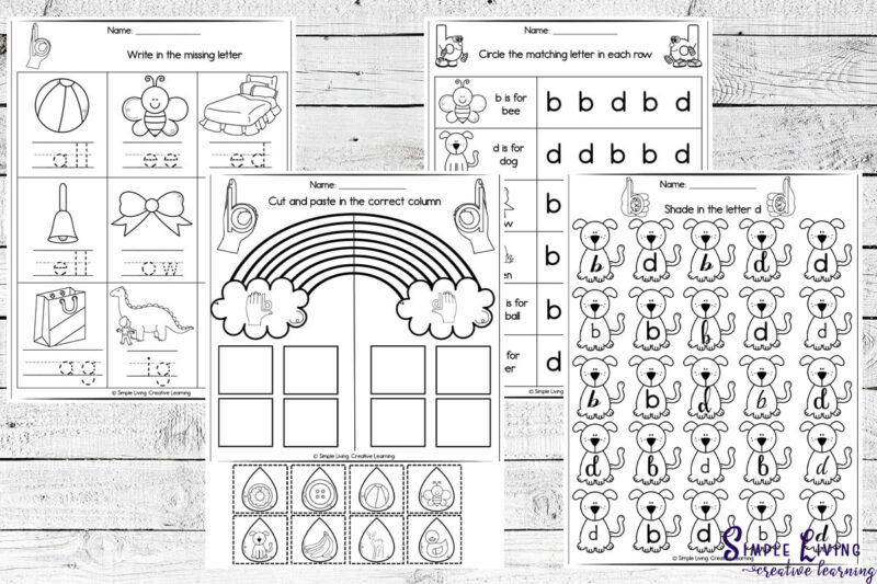 b and d Reversal Printables - Simple Living. Creative Learning