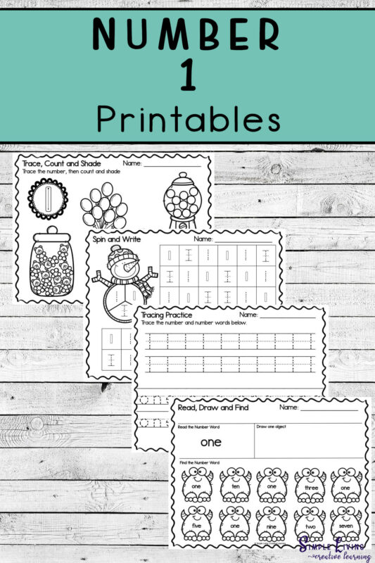 Number 1 Printables - Simple Living. Creative Learning