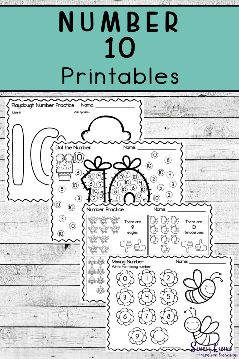 Number 10 Printables - Simple Living. Creative Learning