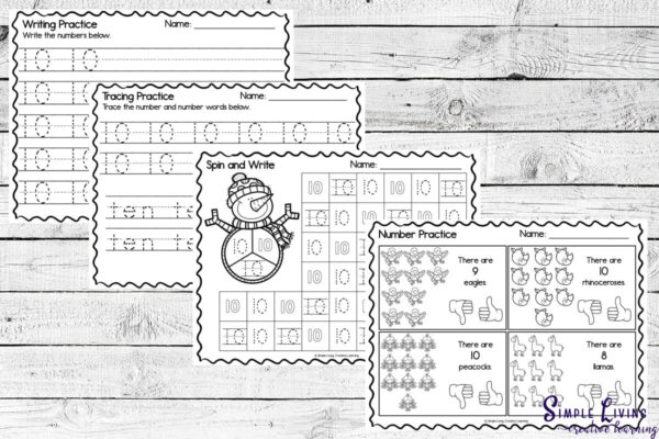 Number 10 Printables - Simple Living. Creative Learning