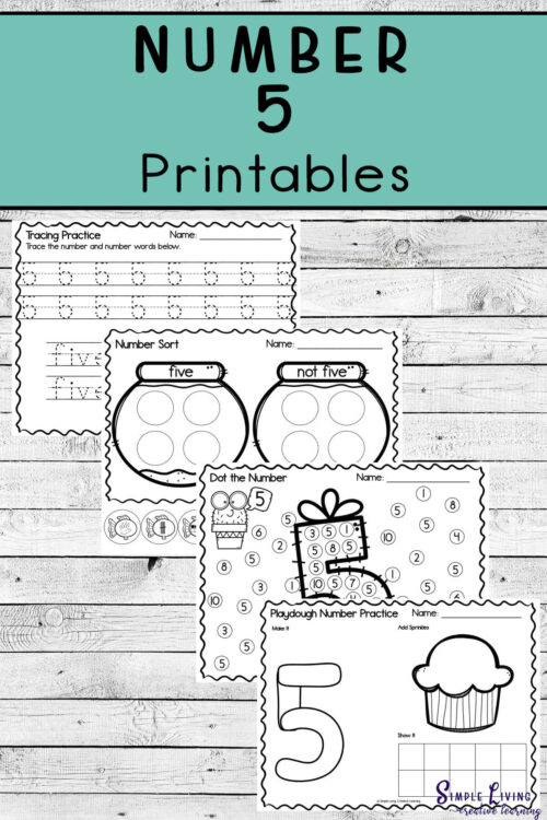 Number 5 Printables - Simple Living. Creative Learning