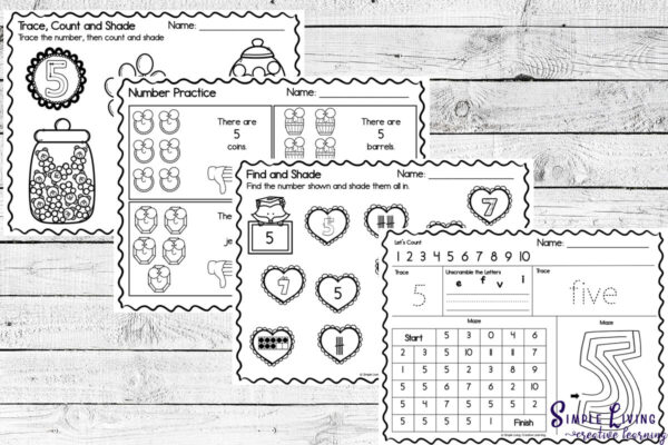 Number 5 Printables - Simple Living. Creative Learning