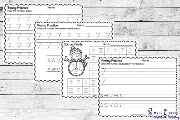 Number 7 Printables - Simple Living. Creative Learning