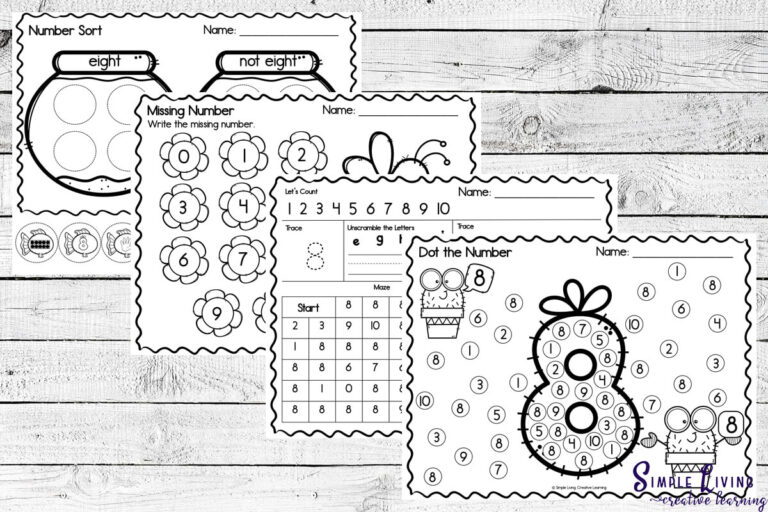 Number 8 Printables - Simple Living. Creative Learning