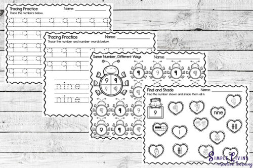 Number 9 Printables - Simple Living. Creative Learning