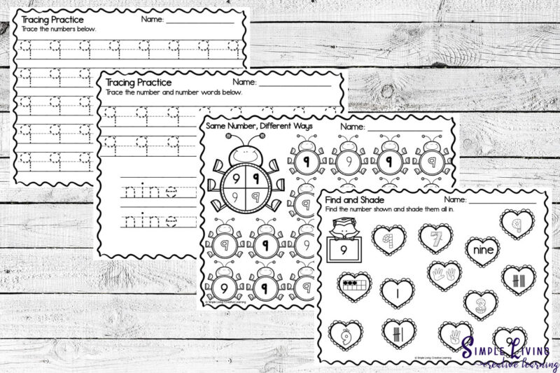 Number 9 Printables - Simple Living. Creative Learning