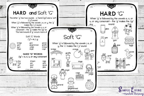 Hard G and Soft G Worksheets - Simple Living. Creative Learning