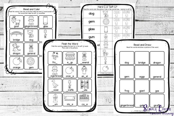 Hard G and Soft G Worksheets - Simple Living. Creative Learning