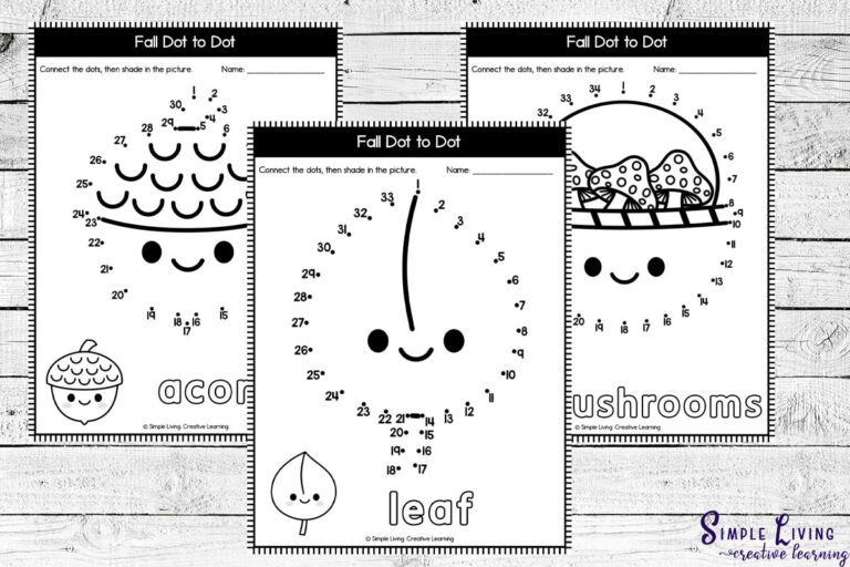 Fall Dot-to-Dot Printables - Simple Living. Creative Learning