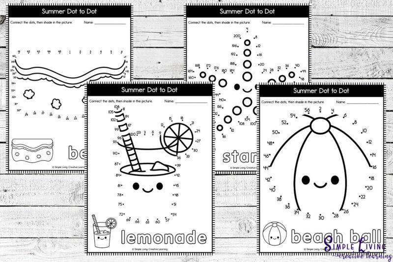 Summer Dot-to-Dot Printables - Simple Living. Creative Learning
