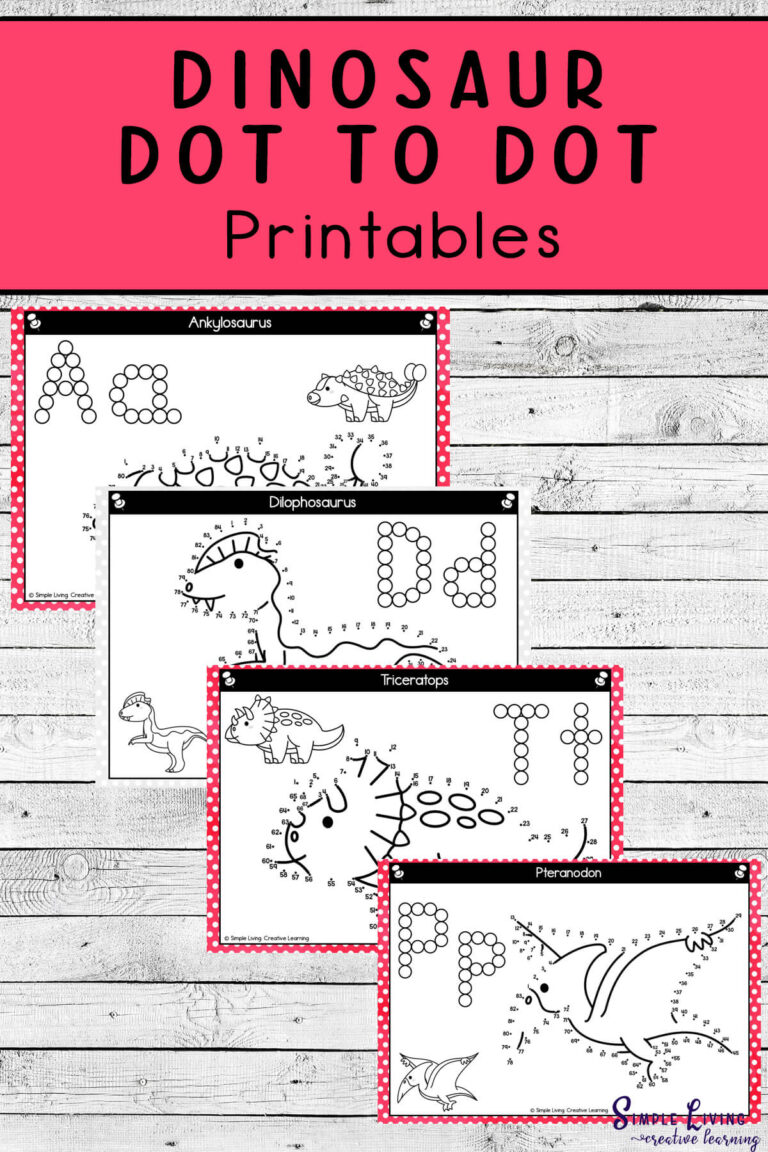 Dinosaur Dot to Dot Mats - Simple Living. Creative Learning