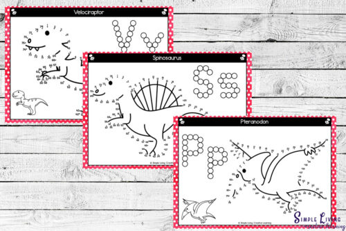 Dinosaur Dot to Dot Mats - Simple Living. Creative Learning