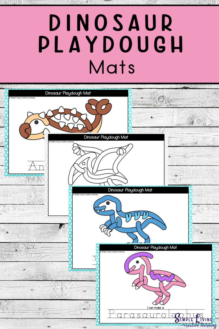 Fun Dinosaur Playdough Mats Activity - Simple Living. Creative Learning