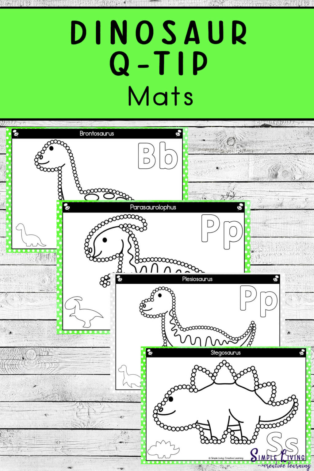 Dinosaur Q-Tip Mats - Simple Living. Creative Learning